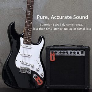 summina 5.8GHz Wireless Guitar System Rechargeable Audio Transmitter Receiver 4 Channels Audio System for Electric Guitar Bass