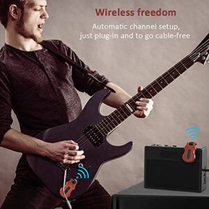 summina 5.8GHz Wireless Guitar System Rechargeable Audio Transmitter Receiver 4 Channels Audio System for Electric Guitar Bass