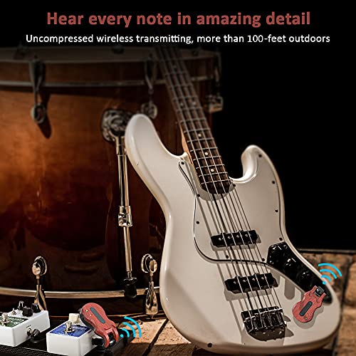 summina 5.8GHz Wireless Guitar System Rechargeable Audio Transmitter Receiver 4 Channels Audio System for Electric Guitar Bass