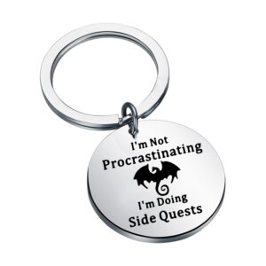 kuiyai game quote gift i'm not procrastinating i'm doing side quests keychain game fans gift dm gift (not procrastinating ks)