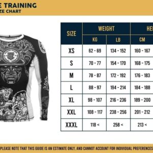 Hardcore Training Koi Men's Rash Guard Compression Long Sleeve Jiu Jitsu MMA No-Gi Tight BJJ Grappling Base Layer Combat Black/Black