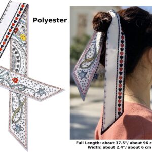 fashion ribbon scarf for hair 10 pcs hair scarf set chic polyester handbag handle ribbon scarf stylish hair headbands neck scarf neckerchief for women girls ladies