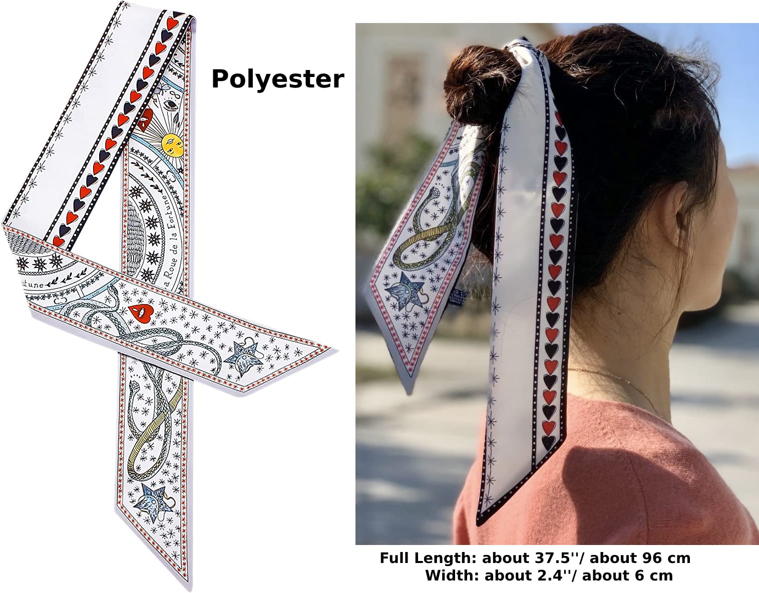 fashion ribbon scarf for hair 10 pcs hair scarf set chic polyester handbag handle ribbon scarf stylish hair headbands neck scarf neckerchief for women girls ladies