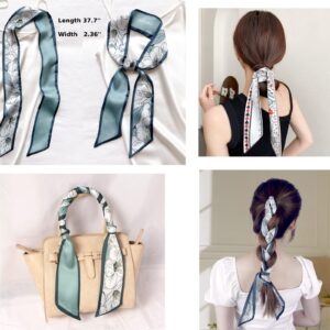 fashion ribbon scarf for hair 10 pcs hair scarf set chic polyester handbag handle ribbon scarf stylish hair headbands neck scarf neckerchief for women girls ladies