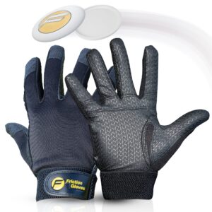 friction gloves - ultimate frisbee gloves - rubberized palm & fingers for amazing grip in all conditions - play your best in any weather - (adult xxl)