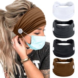 button for mask women nurses headband no slip elastic ear protection men doctors hairband knotted sport sweatband head bands for protect ear