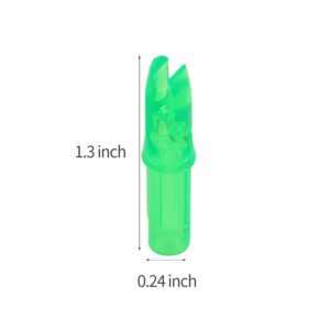 SOPOGER 50 Packs Archery Arrows Nocks - Arrow Inserts for Carbon Arrows .244/6.20mm Plastic Arrow Nocks for DIY Hunting Shooting (Green)