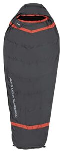 alps mountaineering wisp sleeping bag - charcoal/red