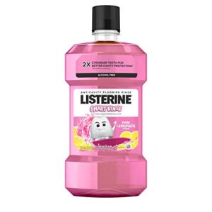 listerine smart rinse kids fluoride anticavity mouthwash, pink lemonade flavor, 500 ml 1 ea