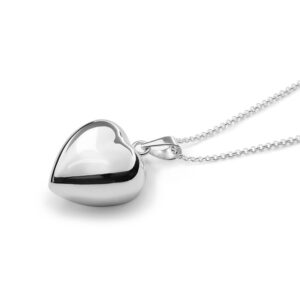 stimm silver heart necklace, with chime, anxiety relief stress relief jewelry teens adults, fidget necklace women