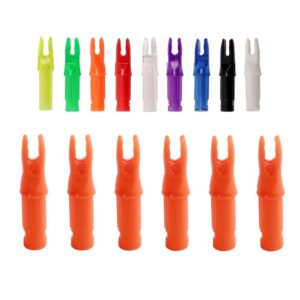 sopoger 50 packs archery arrows nocks - arrow inserts for carbon arrows .244/6.20mm plastic arrow nocks for diy hunting shooting (orange)