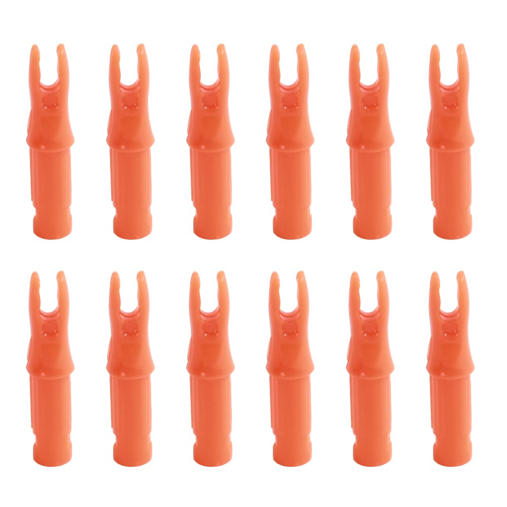 SOPOGER 50 Packs Archery Arrows Nocks - Arrow Inserts for Carbon Arrows .244/6.20mm Plastic Arrow Nocks for DIY Hunting Shooting (Orange)