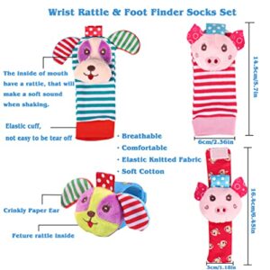 Wrist Rattles for Babies 0-6 Months, Baby Toys 0-3-6-12 Months, Infant Rattle Sock Toys for Newborn Gift