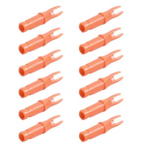 SOPOGER 50 Packs Archery Arrows Nocks - Arrow Inserts for Carbon Arrows .244/6.20mm Plastic Arrow Nocks for DIY Hunting Shooting (Orange)