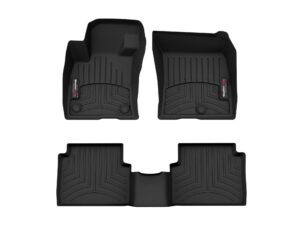 weathertech custom fit floorliners for ford maverick - 1st & 2nd row (441642-1-3), black