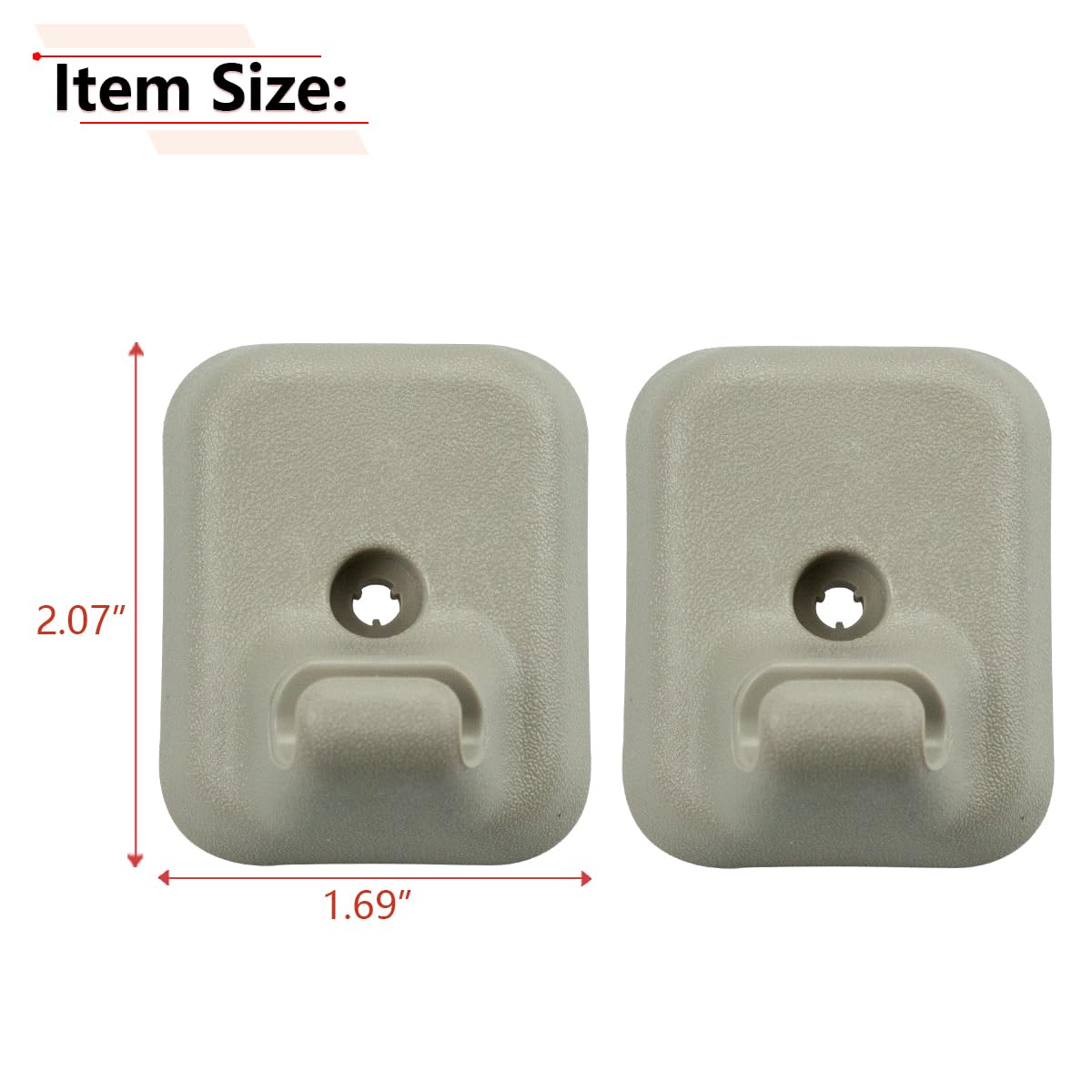 RLB-HILON Sun Visor Holder Retainer Clip AL3Z1504132AA Compatible with Ford F150 2009 to 2014 Year, Beige-Gray Color, 2PC