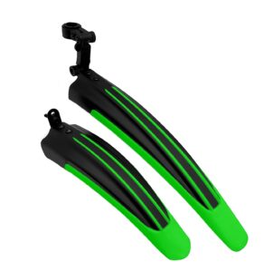 free-fly adjustable road mountain bike bicycle cycling tire front/rear mud guards mudguard fenders set (green)