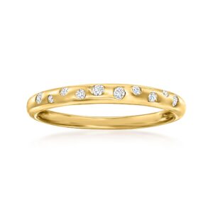 rs pure by ross-simons 0.10 ct. t.w. diamond dotted ring in 14kt yellow gold. size 7