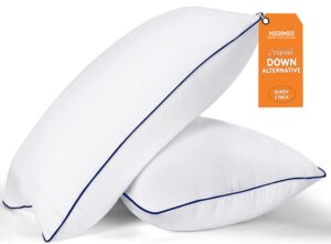 mzoimzo bed pillows for sleeping- medium soft, queen size set of 2, cooling hotel quality for back, stomach or side sleepers