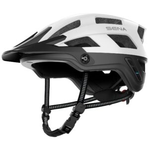 sena m1 evo smart mountain bike helmet (matte white, large)