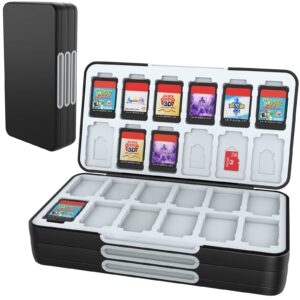 heiying game card case for nintendo switch and switch oled,customized pattern nintendo switch lite game card storage case with 72 game card slots and 24 micro sd card slots.