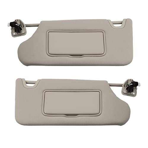 Dasbecan Gray Pair Sun Visor Compatible with Nissan Altima 2013-2018 with Mirror and Vanity Light Without Sunroof Replaces# 96401-3TA2A