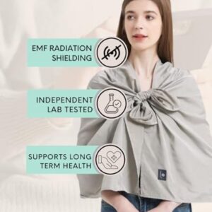 Radia Smart® EMF Protection Scarf, Silver Fiber Fabric, RF Blocker Radiation Protection, 5G, WiFi, Cellular, Bluetooth. High Shielding Efficiency. Multiple Ways To Wear.