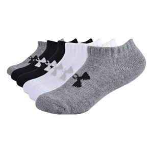 under armour boys multi pack low cut sock, grey low cut, 4-6 us