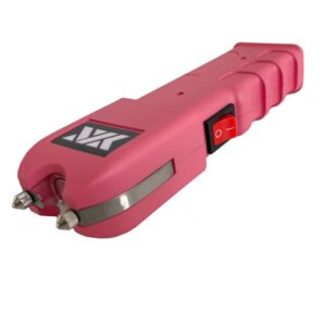 day zero survival pink women self defense stun gun heavy duty 100 billion volt rechargeable with led flashlight