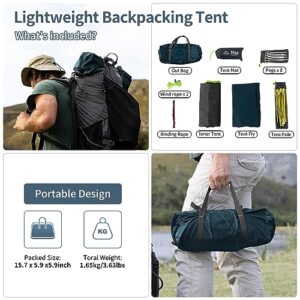 Naturehike Bikepacking 1 Person Tent, Waterproof Easy Set up Free Standing Single Person Tent, Lightweight Backpacking Tent for 1 Person, One Person Tent with Footprint Included