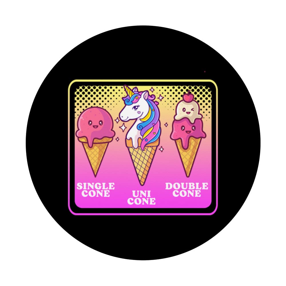 Single Cone Uni Cone Double Cone Unicorn Ice Cream PopSockets Swappable PopGrip