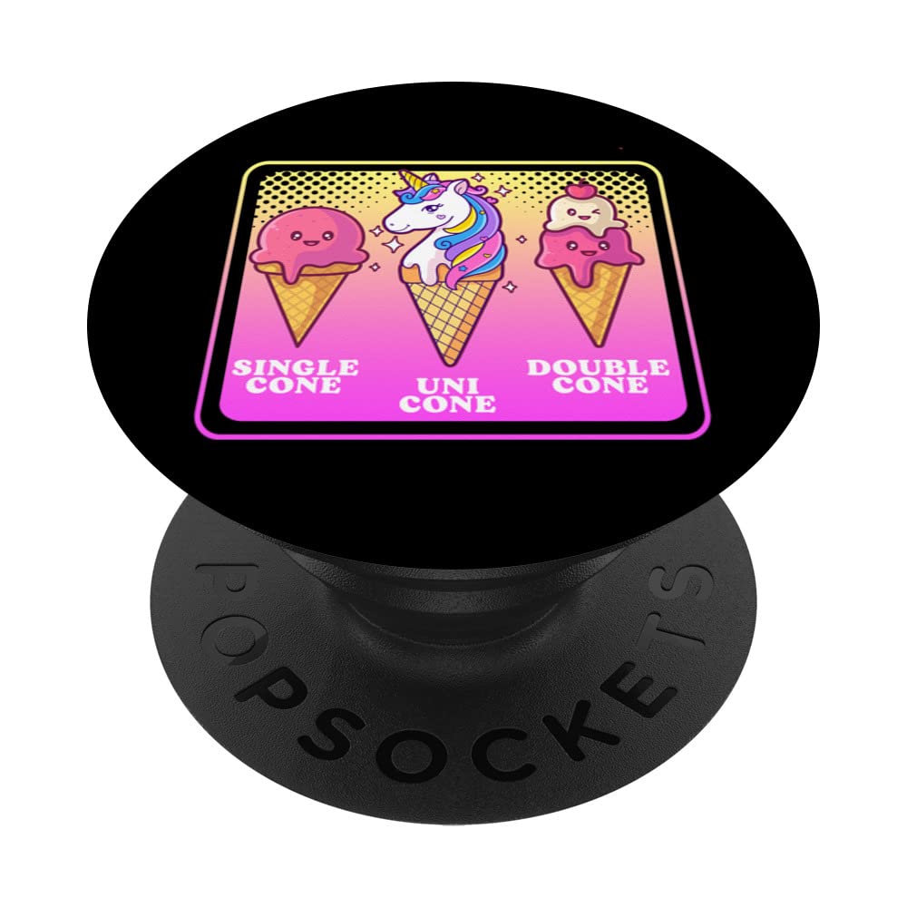 Single Cone Uni Cone Double Cone Unicorn Ice Cream PopSockets Swappable PopGrip