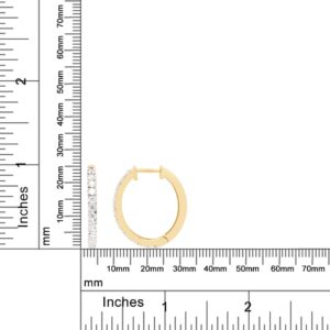 SAVEARTH DIAMONDS 1 1/10 ct.t.w Round Cut Lab Created G-H Color Moissanite Diamond Hoop Earrings In 14K Yellow Gold Over Sterling Silver Jewelry For Women Engagement Wedding, (1.10 Cttw, VVS1 Clarity)