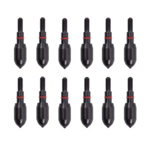 sopoger 12pcs archery bullet points 100/125 grain field points arrow screw-in field tips for recurve compound bow crossbow hunting shooting practice (125 grain)