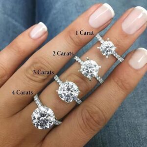 Molioaki 3.2 Carat (ctw) moissanite engagement rings for women Platinum Plated Silver ring moissanite rings- 5.5-