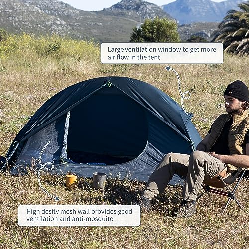 Naturehike Bikepacking 1 Person Tent, Waterproof Easy Set up Free Standing Single Person Tent, Lightweight Backpacking Tent for 1 Person, One Person Tent with Footprint Included