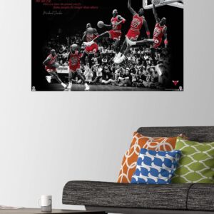 Trends International Michael Jordan - Fly Wall Poster, 22.37" x 34.00", Poster & Push Pin Bundle