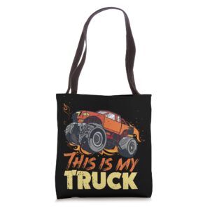 this is my truck for monster trucks lovers tote bag