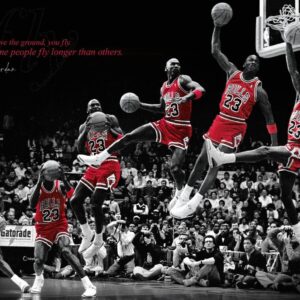 Trends International Michael Jordan - Fly Wall Poster, 22.37" x 34.00", Poster & Push Pin Bundle