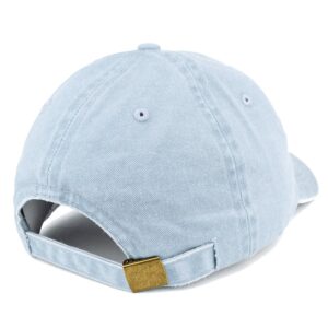 Trendy Apparel Shop Stegosaurus Dinosaur Patch Pigment Dyed Washed Baseball Cap - Light Blue