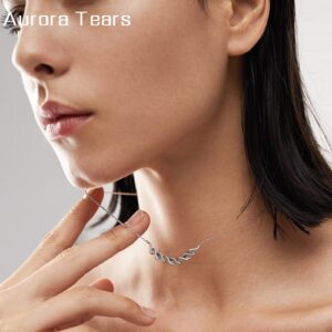 Aurora Tears DNA Double Helix Chemistry Science Molecule Biology Necklace Infinity 925 Sterling Silver Mystic Rainbow Topaz Spiral Pendant Jewelry for Women DP0310W