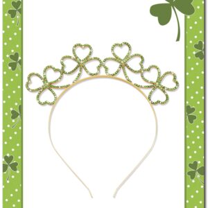 ZITULRY St Patrick's Day Headband Rhinestone Shamrock HAPPY ST.PATRICKS Letter Hairband Crystal Irish Green Lucky Clover Headpiece