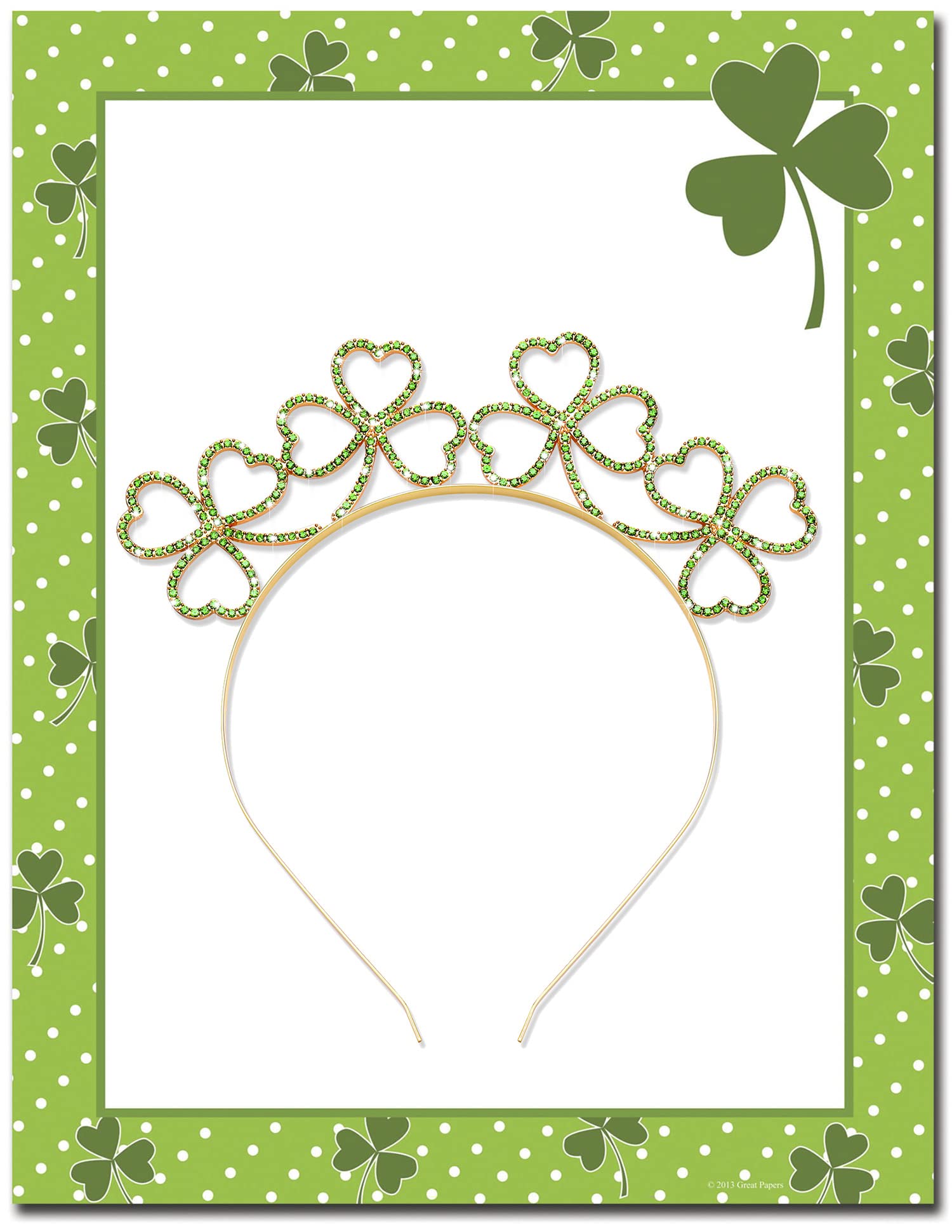 ZITULRY St Patrick's Day Headband Rhinestone Shamrock HAPPY ST.PATRICKS Letter Hairband Crystal Irish Green Lucky Clover Headpiece