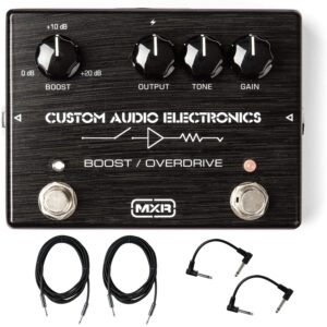 briskdrop mxr mc402 boost/overdrive bundle with 2 patch cables and 2 instrument cables