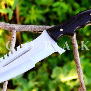 Nooraki - 10" Custom Handmade D2 Tracker Knife, Hunting knife, Camping knife, Bushcraft Knife, Survival Knife EDC, Full Tang With Sheath TRK-345