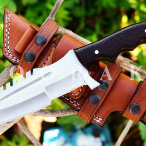 Nooraki - 10" Custom Handmade D2 Tracker Knife, Hunting knife, Camping knife, Bushcraft Knife, Survival Knife EDC, Full Tang With Sheath TRK-345