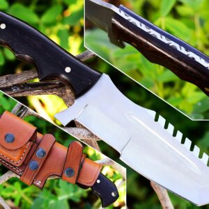 Nooraki - 10" Custom Handmade D2 Tracker Knife, Hunting knife, Camping knife, Bushcraft Knife, Survival Knife EDC, Full Tang With Sheath TRK-345