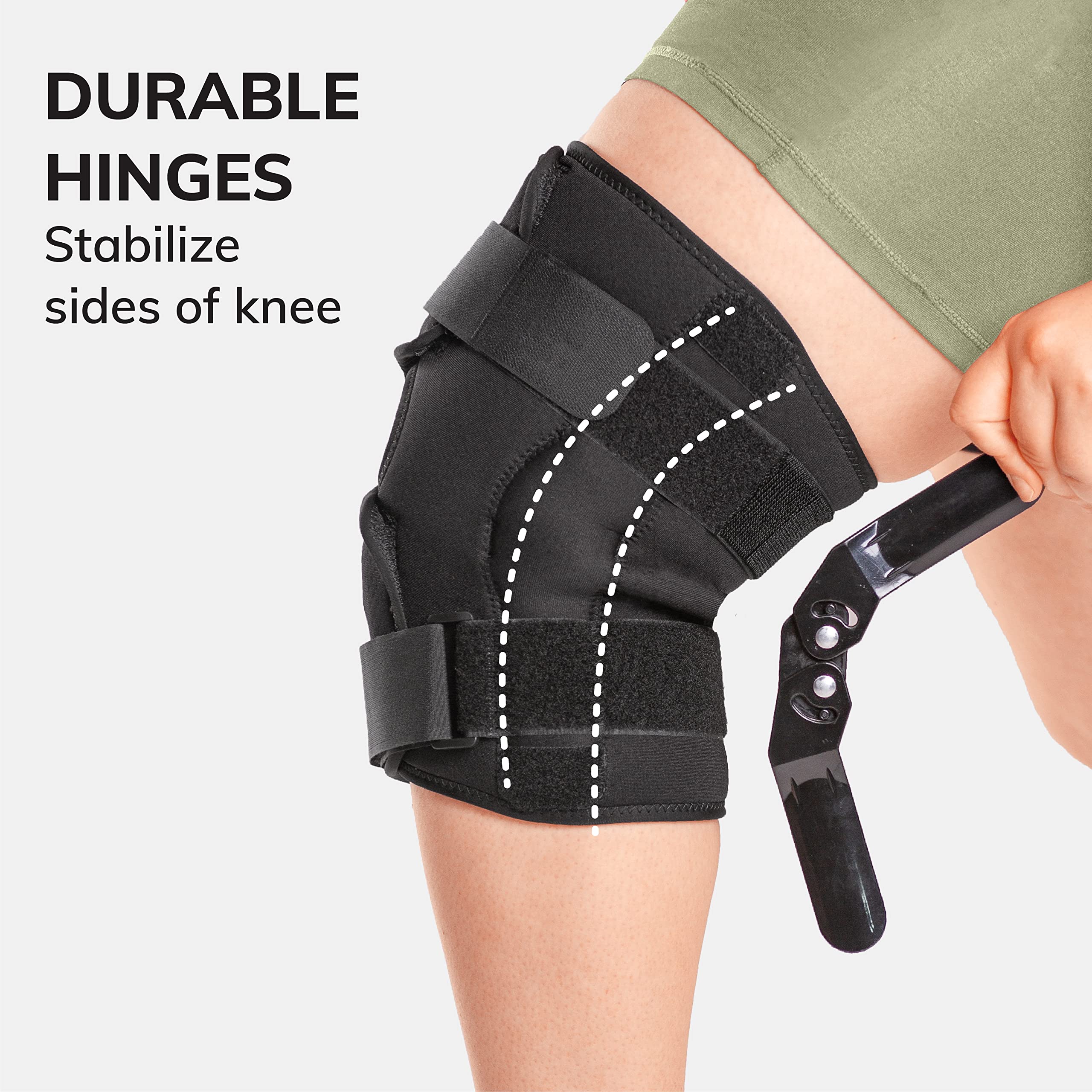 BraceAbility Hinged Plus Size Knee Brace - Adjustable Bariatric Knee Brace with Patella Stabilizer Hinges for Men and Women, Obese Large Leg Knee Pain, Osteoarthritis, Meniscus Tear Recovery (XL)