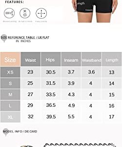 Darkterror Workout Shorts Women Spandex High Crossover Waist Gym Athletic Yoga Running with Pockets(Black-M)