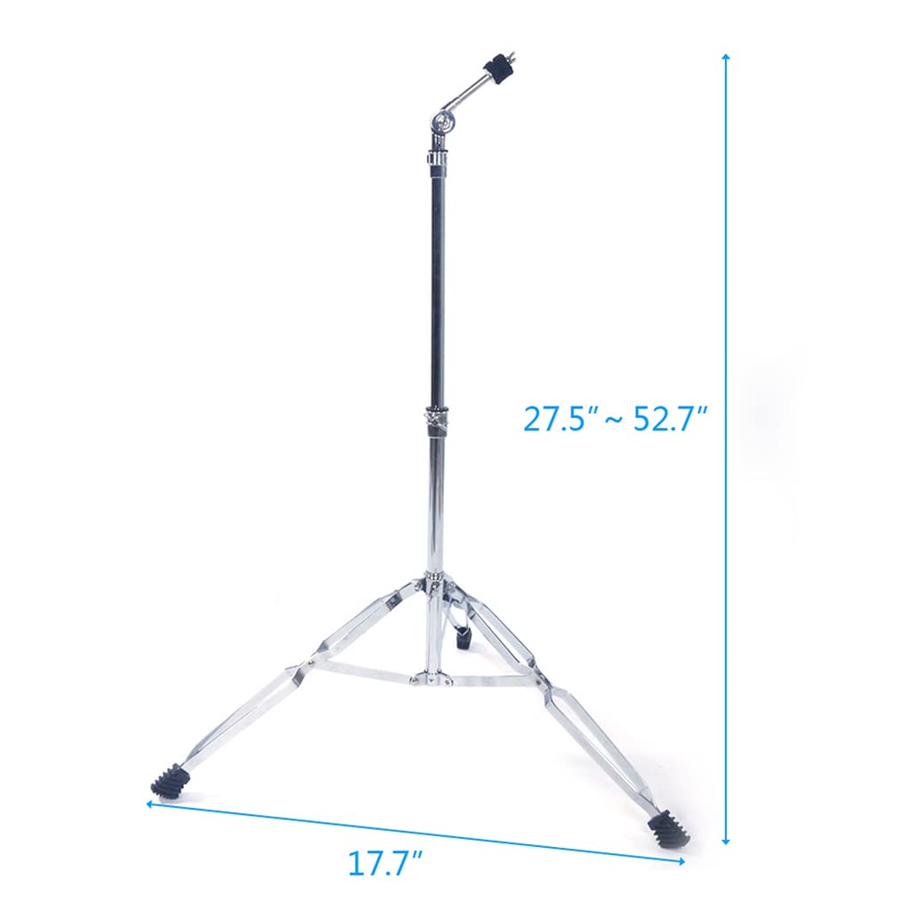 Boom Cymbal Stand Double Braced Adjustable Height 27.5"-52.7", Heavy Duty Double Braced Legs, Medium Weight Boom Stand with Gearless Cymbal Tilter (US Spot)